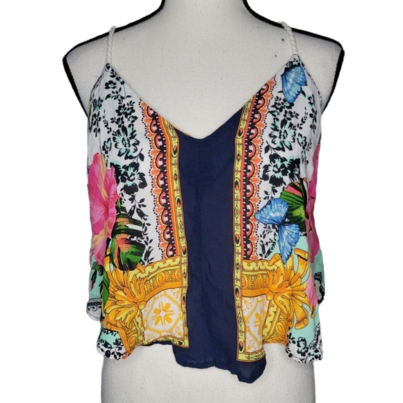 FARM Rio | Tops | Farm Rio Multicolor Mixed Print Flowy Racerback ...